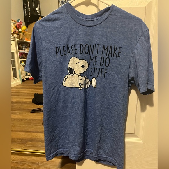 Peanuts | Shirts | Peanuts Snoopy Please Dont Make Me Do Stuff Blue ...
